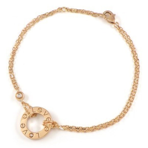 Cartier | Bags | Cartier Love Circle Double Chain Diamond Bracelet Pink ...
